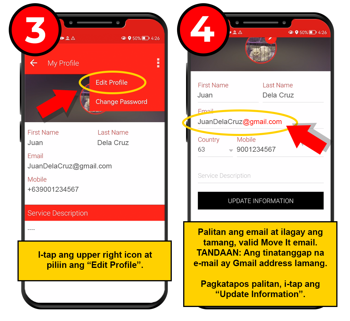 Paano i-update ang aking Move It registered email? - Move It