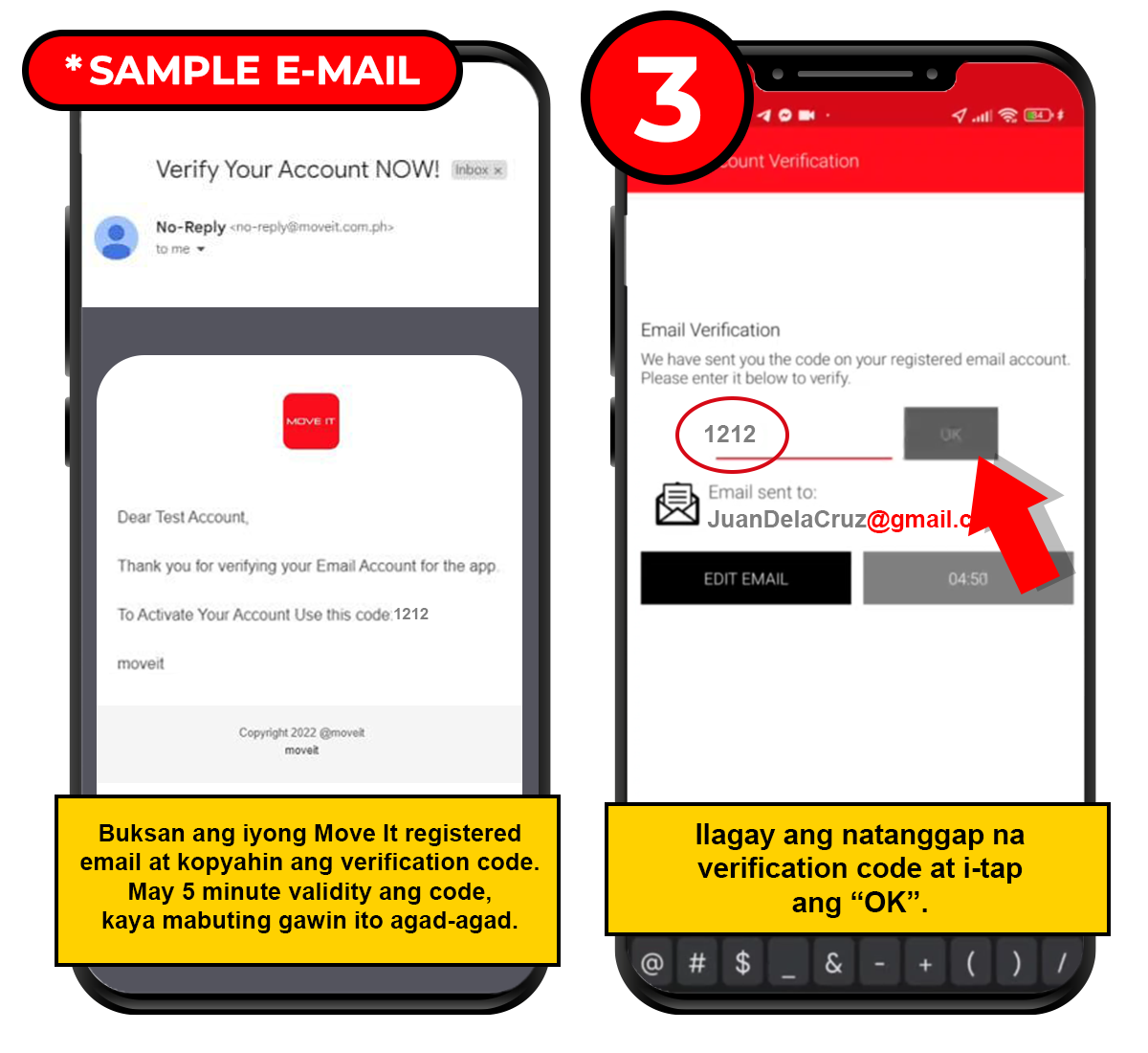Paano i-verify ang Move It registered email? - Move It